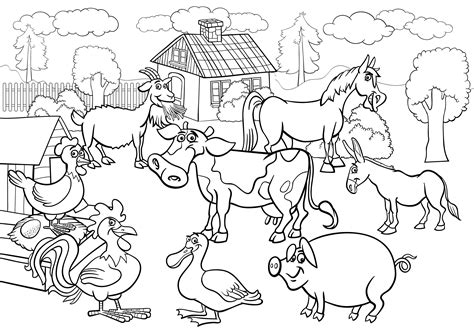 Farm Animals Раскраска +68 фото и картинок, распечатать бесплатно.