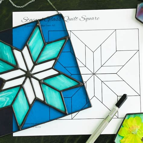 Stained Glass Quilt Square Etsy Stained Glass Quilt Square Etsy
