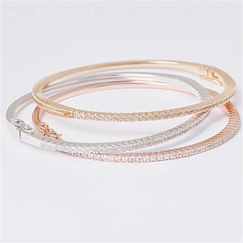 Silver Zirconia Bangle Bracelet Classy Women Collection