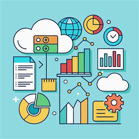 Colorful Infographic Illustration Of Cloud Computing Data Analysis And