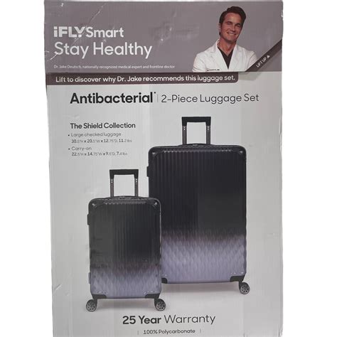 Ifly Smart Shield Collection Antibacterial 2 Piece Travel Set Black