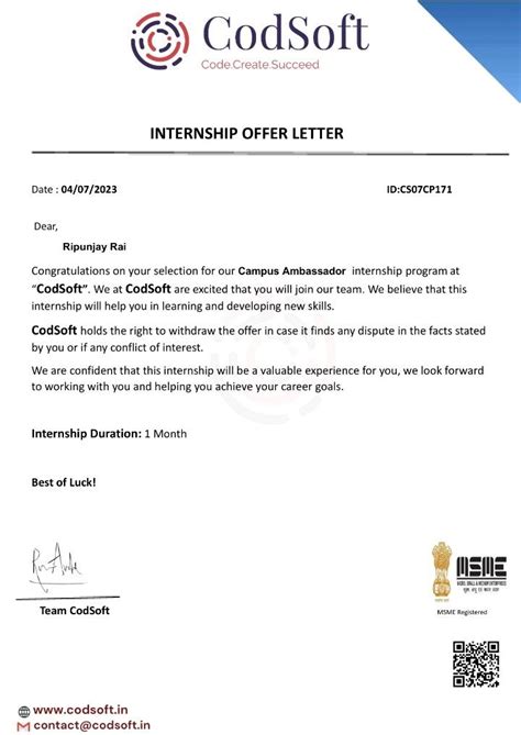 Er Ripunjay Rai On Linkedin Campusambassador Codsoft Campusambassador Internship