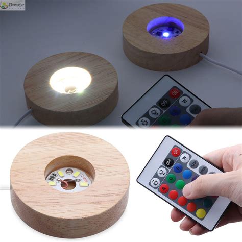 Đế đèn LED tròn bằng gỗ thay đổi màu sắc dùng cho trưng bày chất lượng cao Shopee Việt Nam