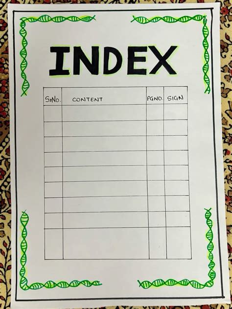 Index Page Ideas