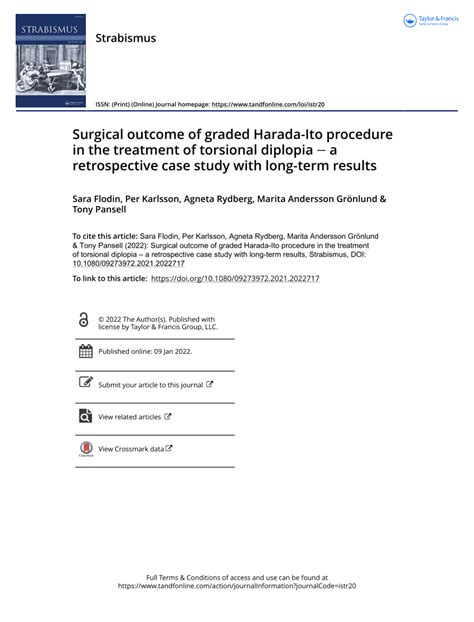 Pdf Surgical Outcome Of Graded Harada Ito Procedure In The Treatment