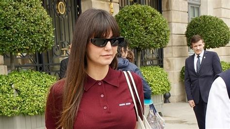 Nina Dobrev Sports A Knee Brace And Walks With A Cane As She Heads For Lunch In Paris With