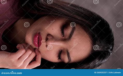 Girl With An Exceptionally Pretty Face In Close Up Stock Video Video
