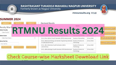 Rtmnu Result 2025 Out 1st 2nd 3rd 4th 5th 6th Semester Marksheet Download Link
