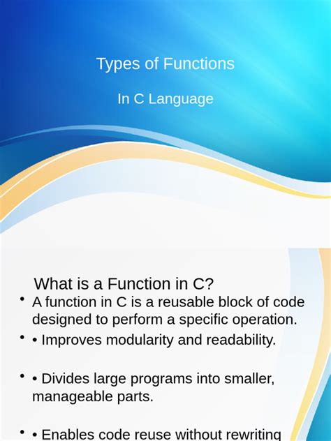 Types Of Functions C Language Pdf