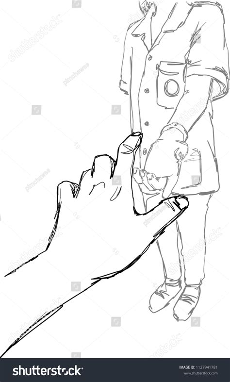 Vector Art Drawing Helping Hand Concept Stock Vector Royalty Free