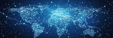 Visual Representation Of A Global Network Interconnected By Nodes On A