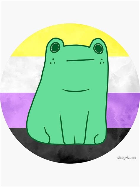 Non Binary Pride Frog Sticker For Sale By Shay Bean Redbubble