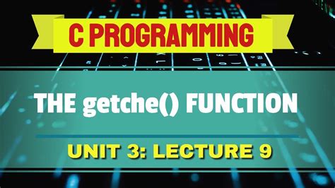 Getche Function In C Urduhindi Youtube