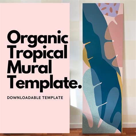 Downloadable Organic Tropical Mural Template Large Scale Wall Art