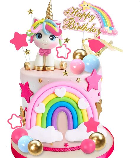 29 Pcs Unicorn Cake Topper Unicorn Rainbow Cake Australia Ubuy