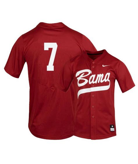 Alabama Crimson Tide 7 Brett Auerbach Red College Baseball Jersey