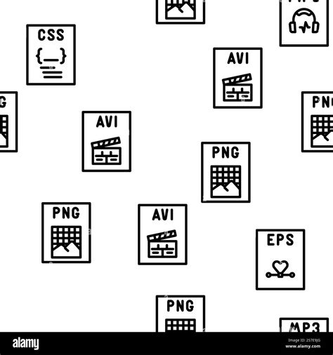 file format document vector seamless pattern thin line illustration