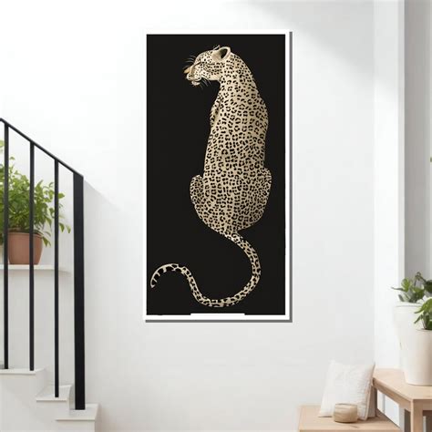 White Leopard Canvas Elegant Wild Cat Wall Art Minimalist Leopard