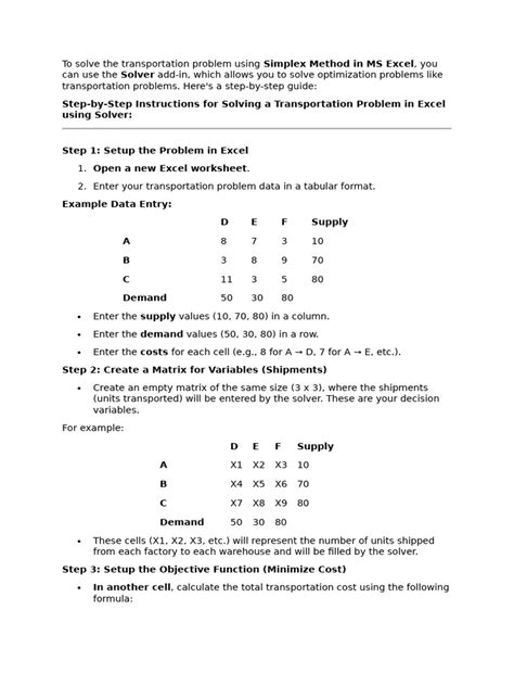 Transportation Simplex Steps Pdf Computational Science