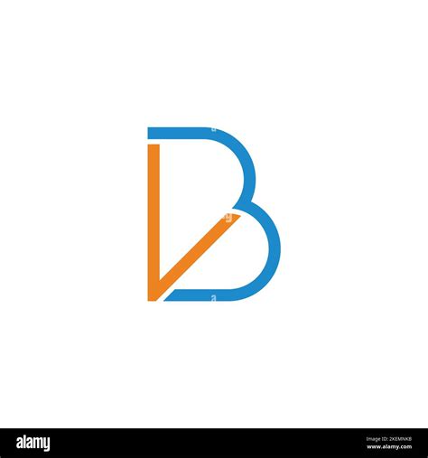 letter vb thin line geometric logo vector stock vector image and art alamy