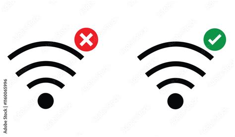 Wi Fi Connection Status Connected Vs Disconnected Icon Symbol With