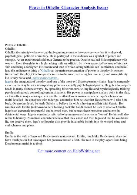 Othello Analysis Essay Pdf