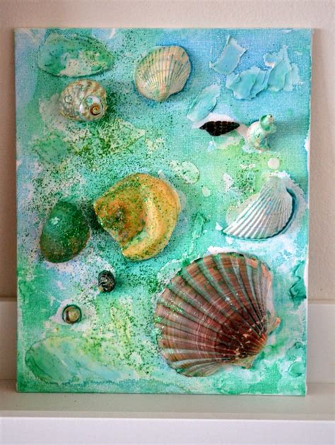 Seashell Collage Art Play Heart