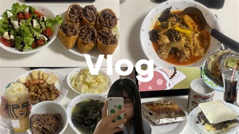 다이어트브이로그6 먹고싶은 거 다 먹어서 살 안 빠진 일주일 브이로그🍽️ 두부유부초밥 마라탕 불고기샌드위치 스타벅스 슈크림라떼 명란구이 양배추 미역국