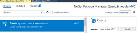 quartz schedular in asp mvc coreprogram
