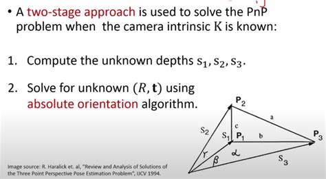 3d Computer Vision Lecture 8 Absolute Pose Estimation From Points Or