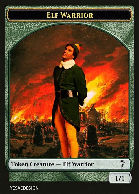 X4 Magic The Gathering Elf Token Buddy The Elf Etsy