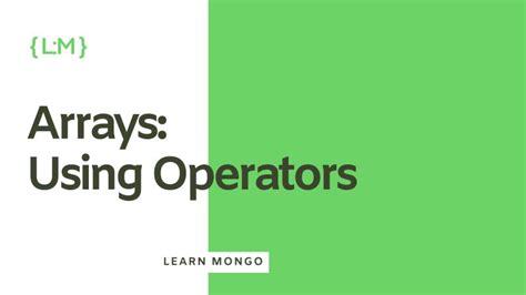 Justin Jenkins On Linkedin Mongodb Arrays Using Operators