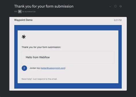 how to send branded emails on webflow using webflow logic waypoint