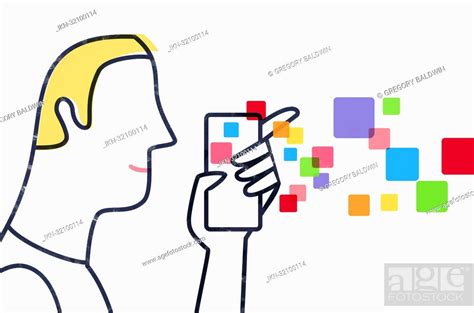 Man Using Mobile Device Stock Photo Picture And Royalty Free Image Pic IKN