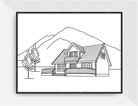 House Landscape Drawing