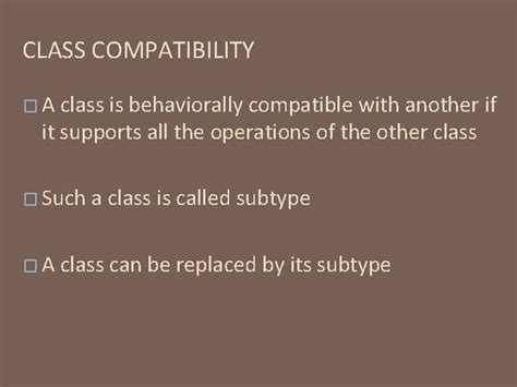 Objectoriented Programming Oop Lecture No 6 Class Compatibility