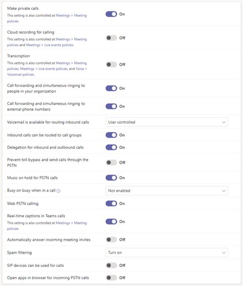 Teams settings and policies reference - Microsoft Teams | Microsoft Learn
