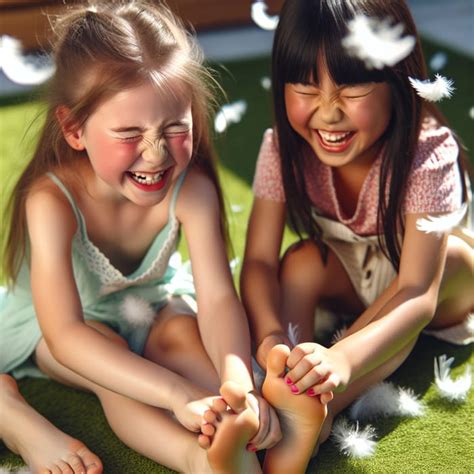 Playful Girls Giggle Tickle Fun On Green Grass Ai Art Generator Easy Peasy Ai