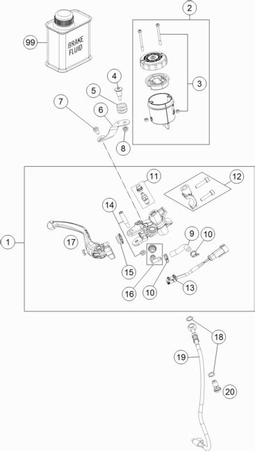 Ktm Newcastle 1290 Superduke R Orange A 2015 Hand Brake Cylinder