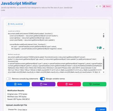 Javascript Minifier Webtoolscenter