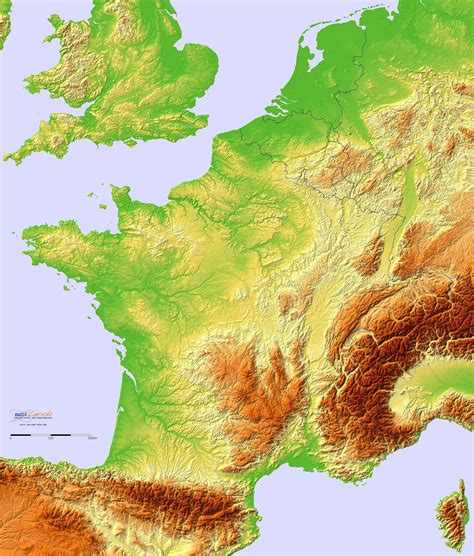 Geographical Map Of France Topography And Physical Features Of France