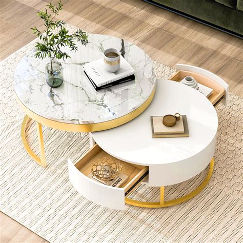 Harper And Bright Designs Coffee Table Set 2 Gold