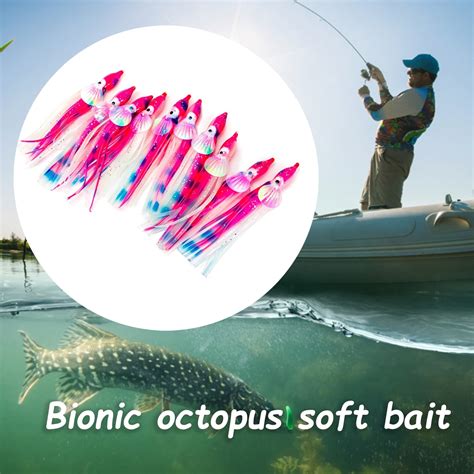 10pcs Squid Bait Realistic Eye Simulation Shape Bright Color Squid Lure