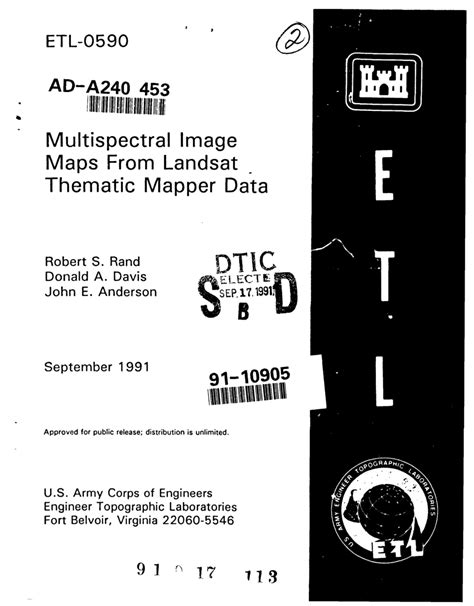 Pdf Multispectral Image Maps From Landsat Thematic Mapper Data