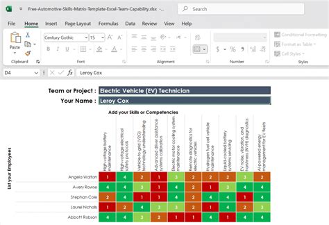 Free Skills Matrix Template Boost Workforce Development And Efficiency