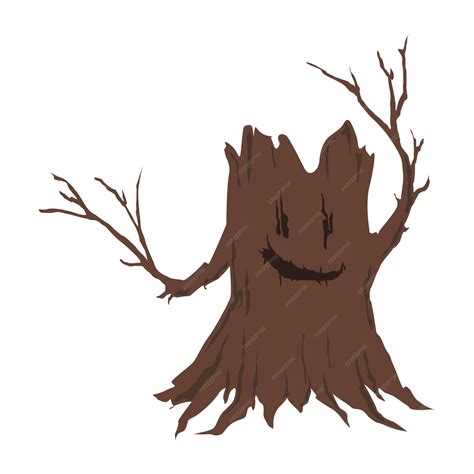 Premium Vector Image Of A Scary Tree With A Face Vector Drawing For