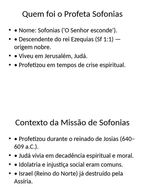 Sofonias Vida Profetica Slides Pdf