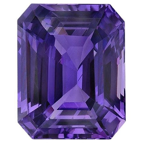 Unheated Violet Purple Sapphire Ring Gem 206 Carats Emerald Cut Loose