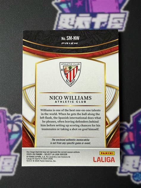 「更衣代卖」 2025 26 Panini Select Nico Williams 西甲 尼科 威廉姆斯 毕尔巴鄂竞技 西班牙 小窗球衣物料