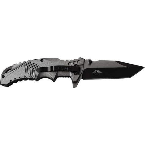 Usmc Aluminum Handle Spring Assist Gray Knife Devil Dog Depot